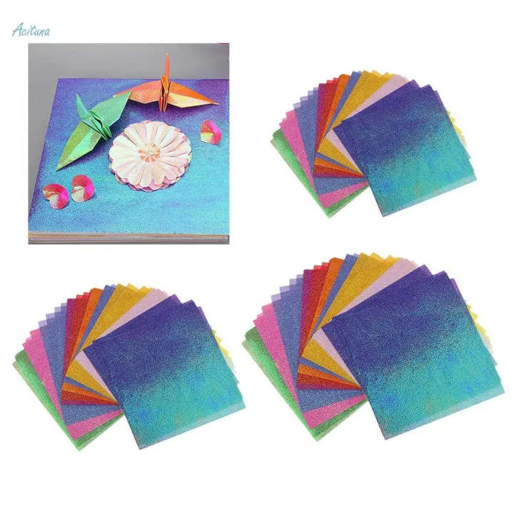 50x Pearl Colored Origami Folding Paper Shining Paper DIY Paper Crafts ...