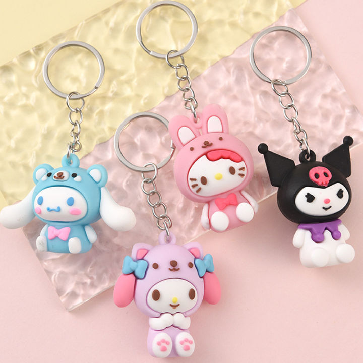 Sanrio Anime Keychains Hello Kitty Melody Kuromi Cinnamoroll Cartoon ...