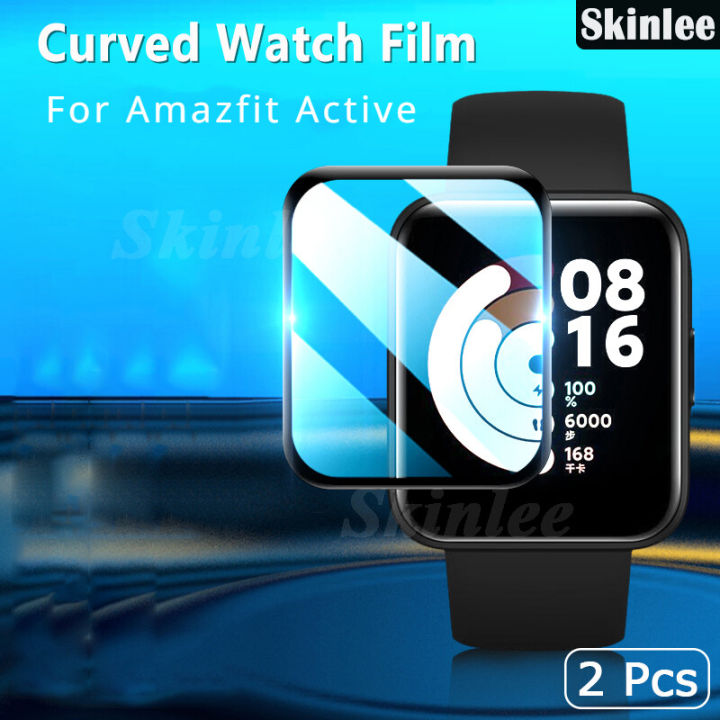 2 Pieces for Amazfit Active Screen Protector Tempered Glass Full Cover ...
