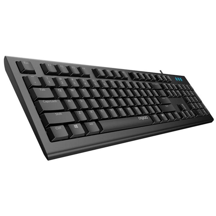Rapoo NK1800 ( 1 Year Official Warranty) USB Optical with Bangla Black Keyboard | Daraz.com.bd