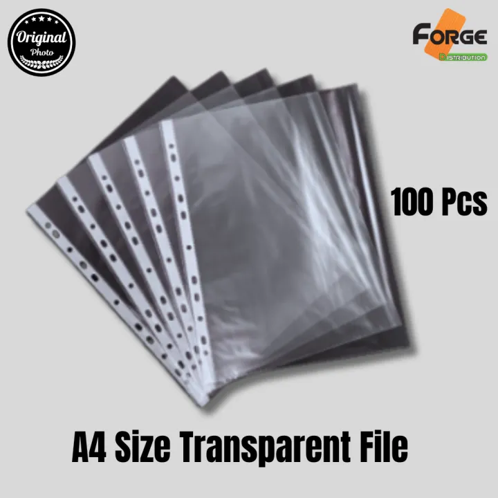 A4 Size Transparent Plastic Document Sleeves – Multi-Hole Punched Clear ...