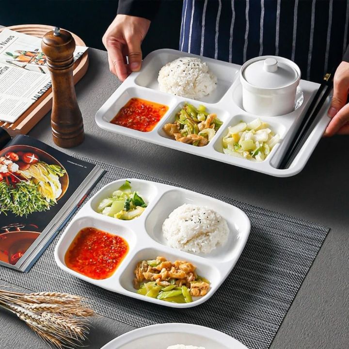 Divided Dinner Tray Plastic Fast Food Tray Multifunctional Serviceable ...