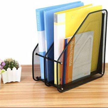 2 Layer Metal Mesh Magazine Document Holder File Rack, Black | Daraz.com.bd