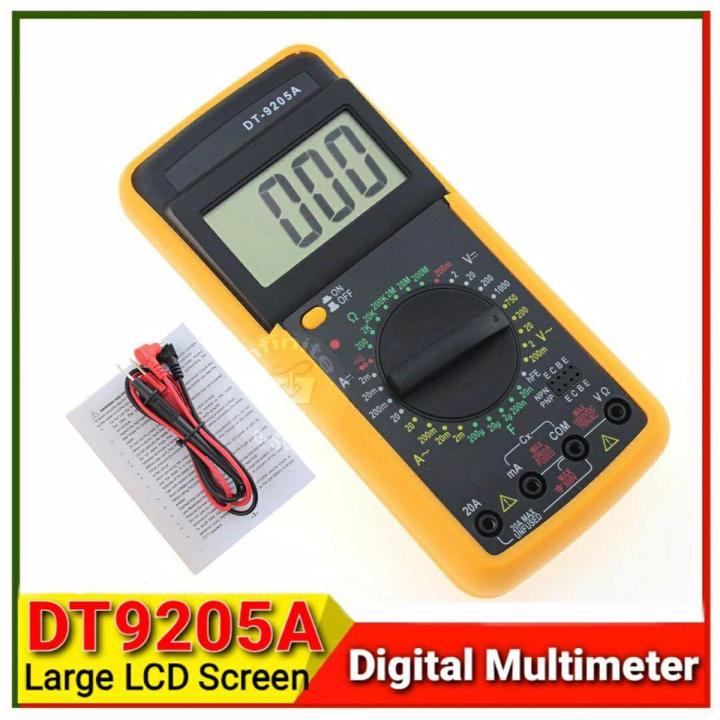 Digital Multimeter Volts Amps Resistors Ohms Tester Electric Voltmeter ...