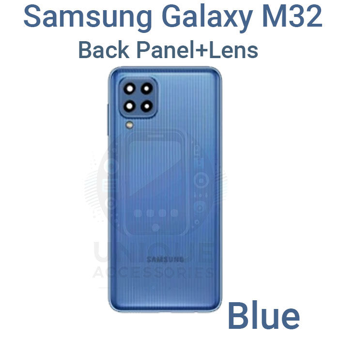 For Samsung Galaxy M32 Side Frame + Back Panel Housing + Camera Glass ...