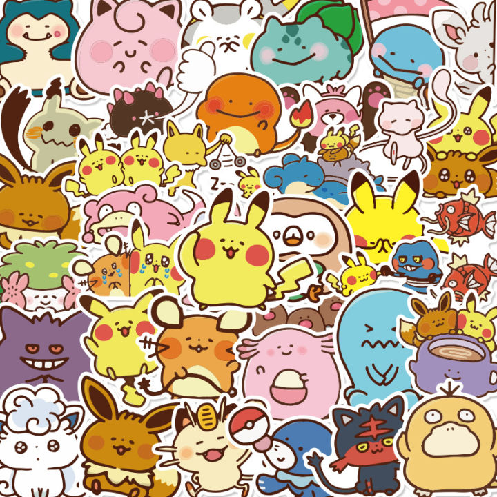 38 Pokémon stickers, cartoons, Pikachu, mobile phones, notebooks, water ...