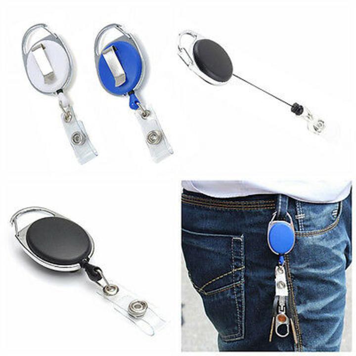 Key ring holder keyring keychain cord reel recoil badge id card office ...