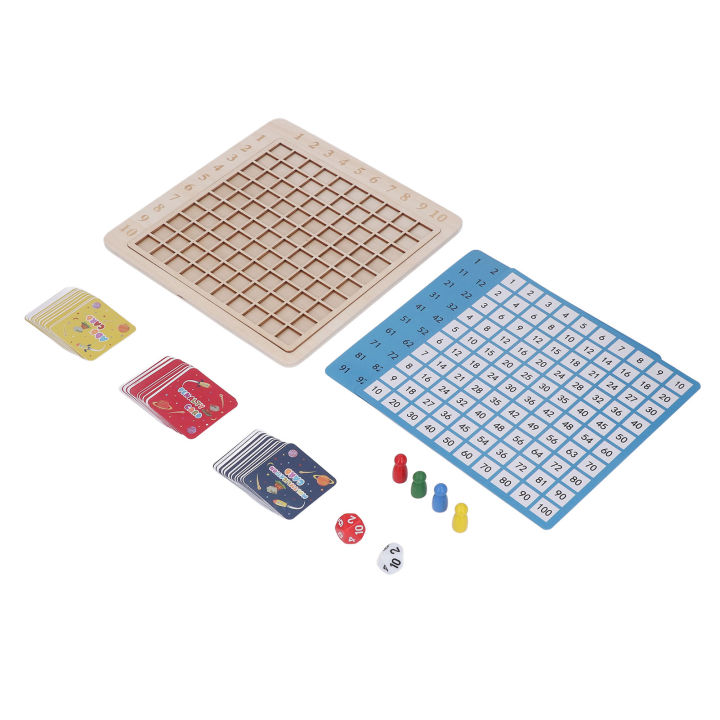 2 In 1 Wooden Math Blocks Board Wooden Educational Counting Table Board ...