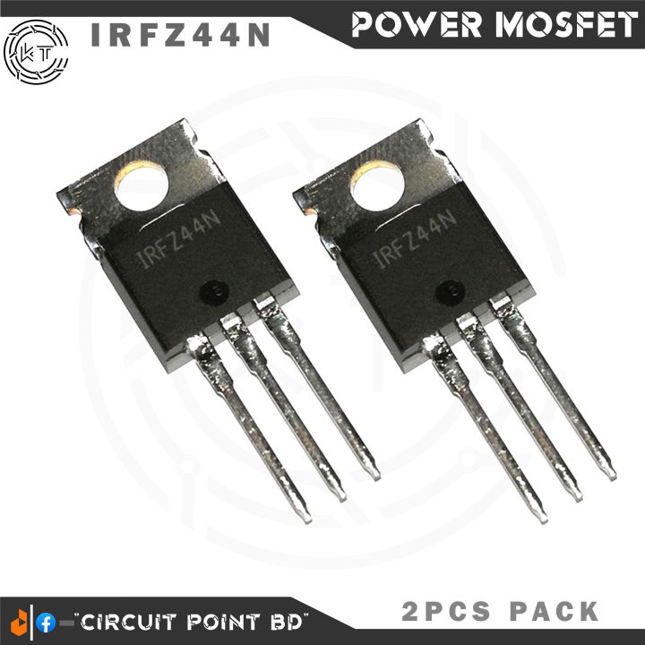 2Pcs IRFZ44N IRFZ44 Power Transistor MOSFET N-Channel 49A Amp 55V 3 Pin For Electronics & DIY ...