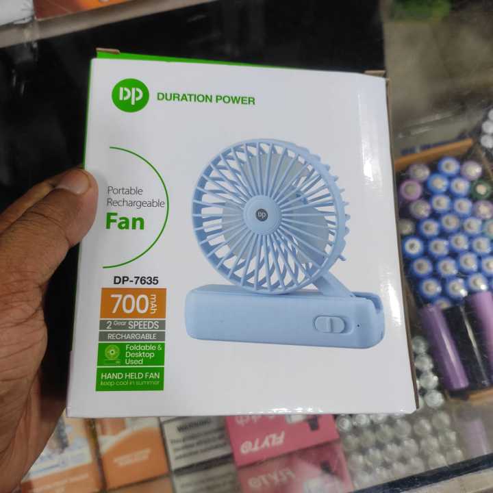 Portable Folding Mini Desk Rechargeable Fan DP 7635 | Daraz.com.bd