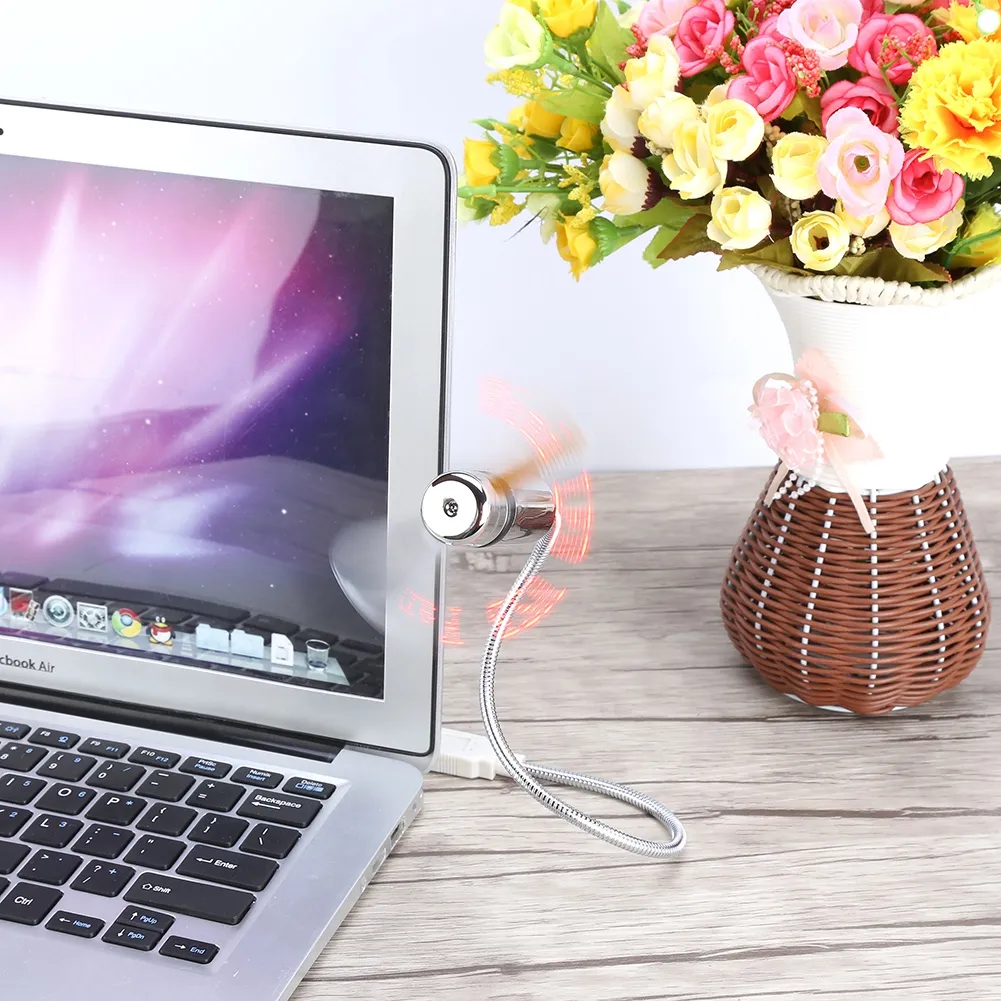 Flexible USB Fan LED Programmable RGB Color Message Display For PC ...