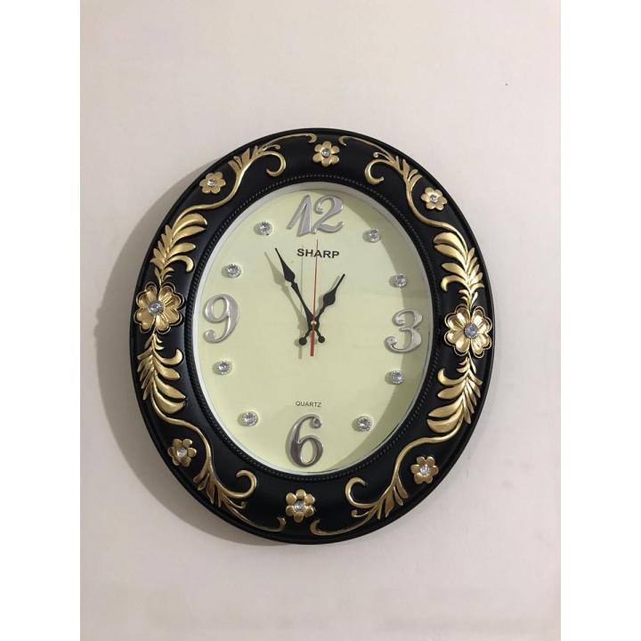 Oval Shape Vintage Fiber Made With Stone Sharp Decorative Wall Clock ...