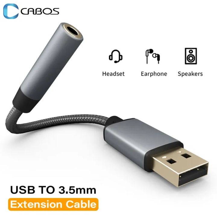 USB to 3.5mm Adapter USB Transfer Sound Card AUX HiFi Audio Extension ...