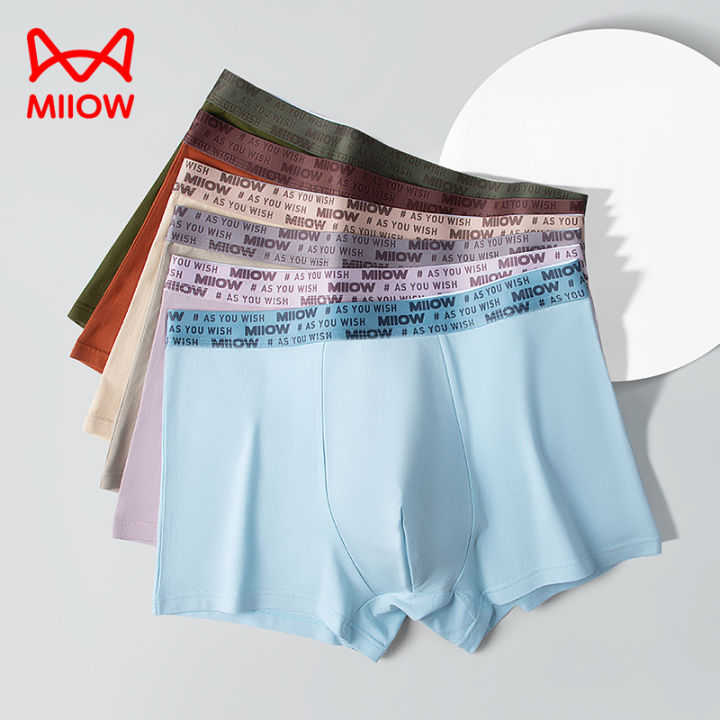 Miiow 3PCS men's underwear 95% cotton comfortable boxers unique designs ...