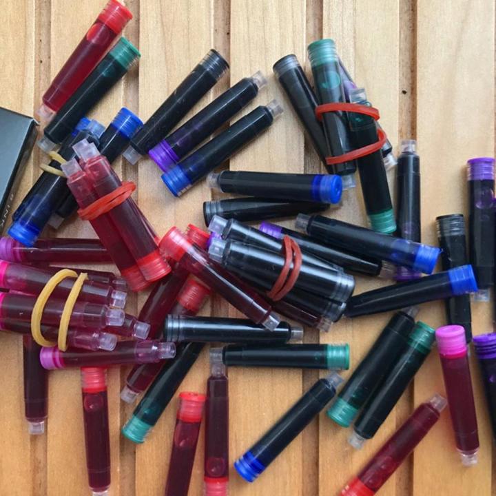 Fountain Pen Ink 5 PCS random color Cartridges 3.4mm metal fountain pen ...