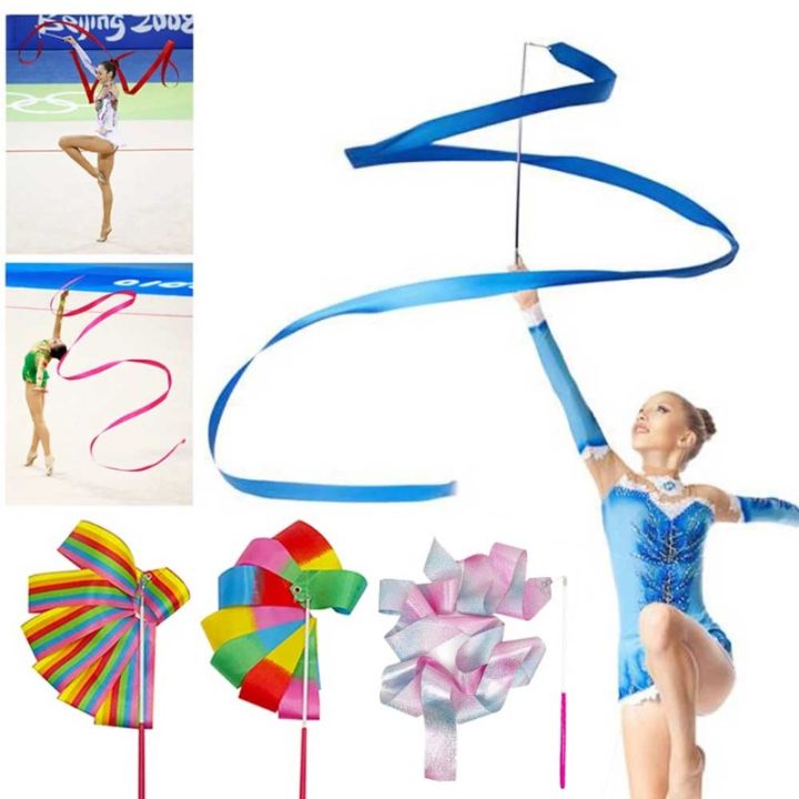 2M/4M Colorful Gym Ribbons Dance Ribbon Rhythmic Art Gymnastic Ballet ...
