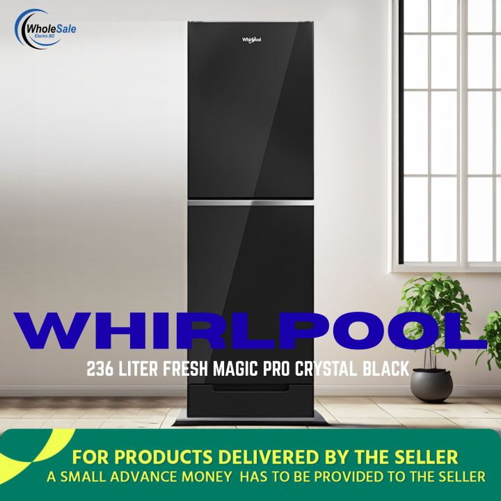 Whirlpool 236 Liter Fresh Magic Pro Crystal Black official Refrigerator ...