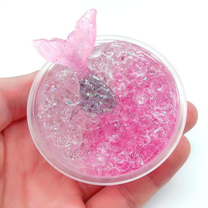 【happy one】60ML 120ML Fish Tail Fluffy Slime Cloud Slime Modeling Clay ...