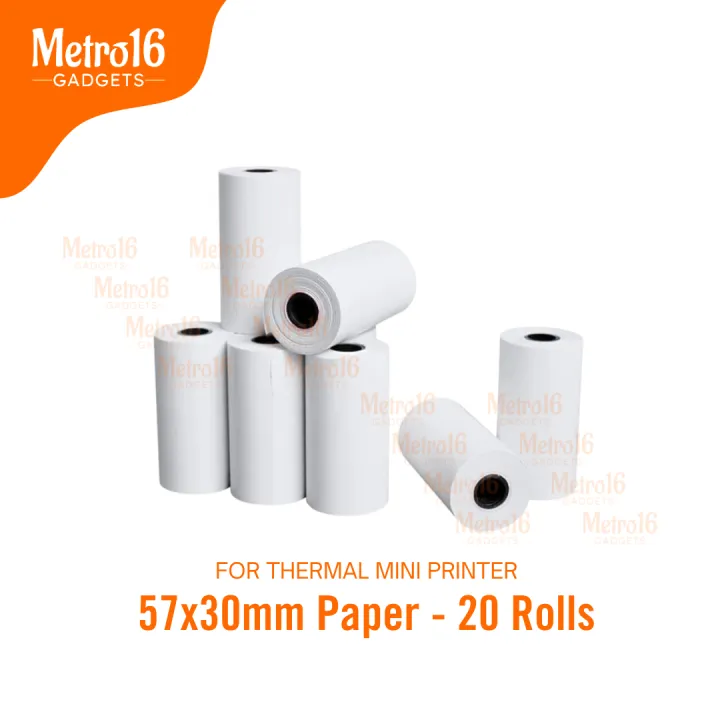 Premium 57x30mm Thermal Paper Rolls for 58mm Mini Printers - Compatible ...