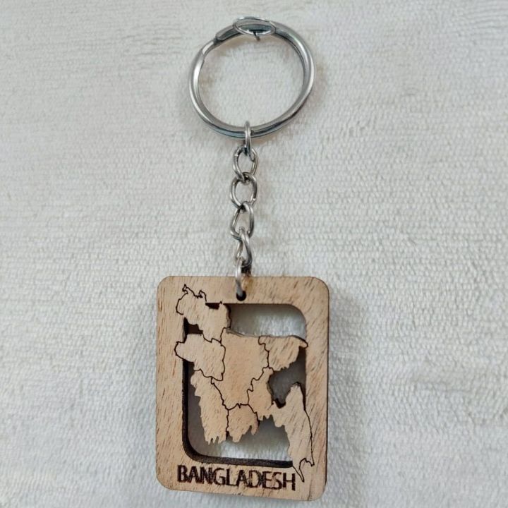 Bangladesh Map Wooden Key Ring 1 Pcs | Daraz.com.bd