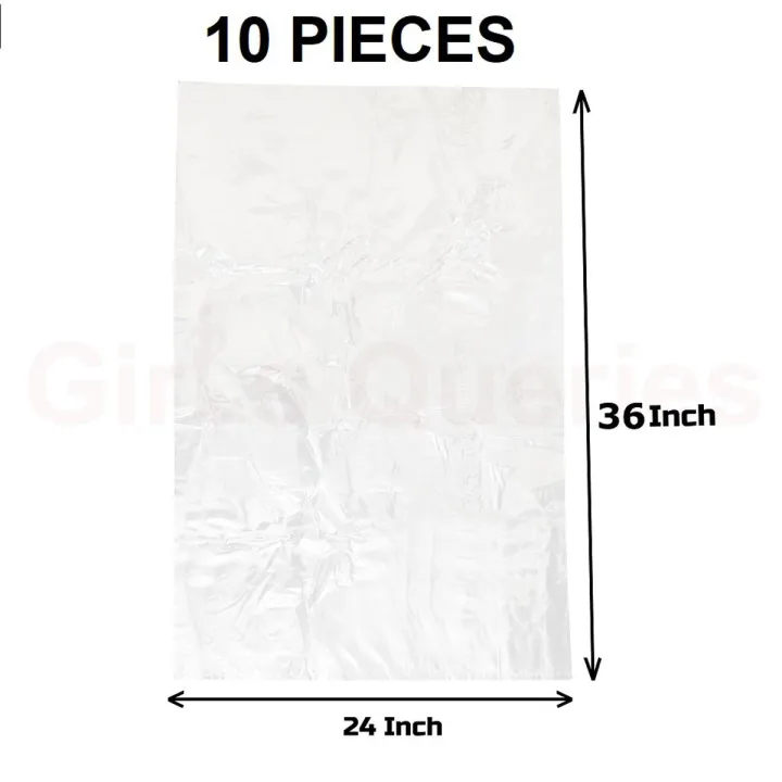 Clear (36" X24") 10PCS Trash Bag / Poly Bag / Garbage Bag / Moyla Felar ...