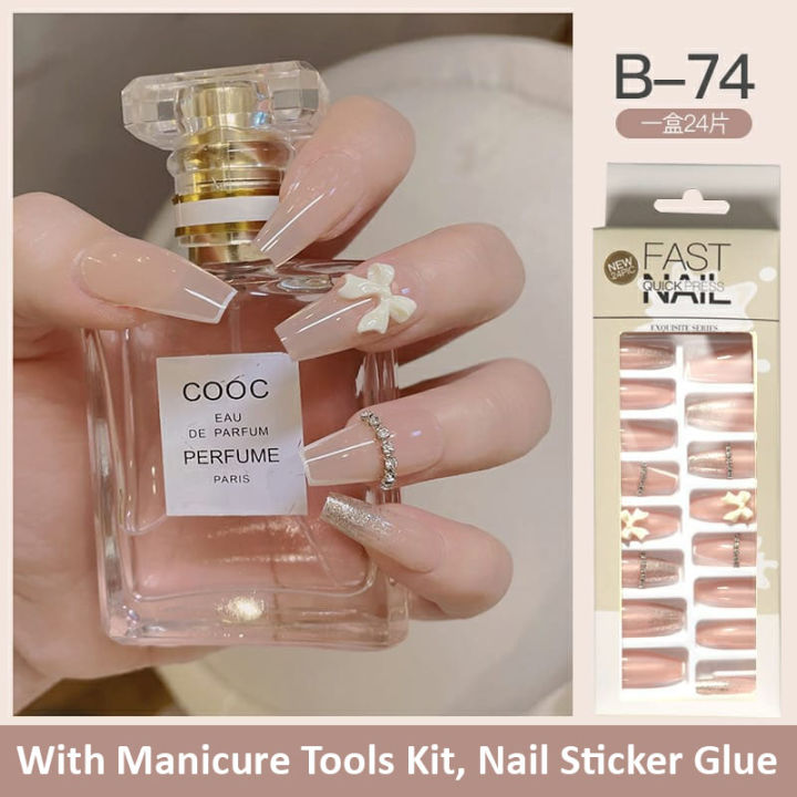 Fast Nail B Series Quick Press 24X False Nail Set- 74 | Daraz.com.bd