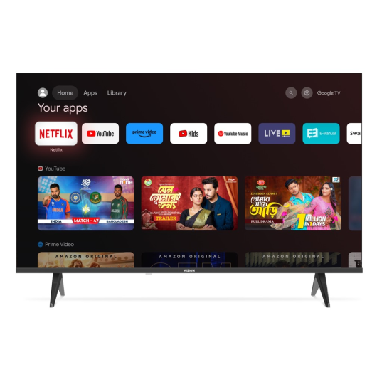 VISION 43" LED Google TV Smart Android Wi-Fi - FHD TV Voice Control ...