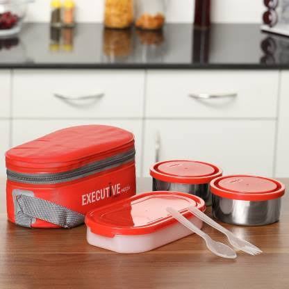 Milton Executive Lunch Box Soft Insulated Tiffin Box (2 Ss Container,1 ...
