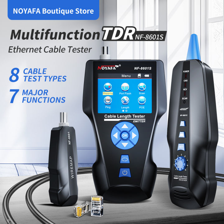 NOYAFA NF-8601S Cable Tester with PoE/PING Function Lan Measure Tester ...