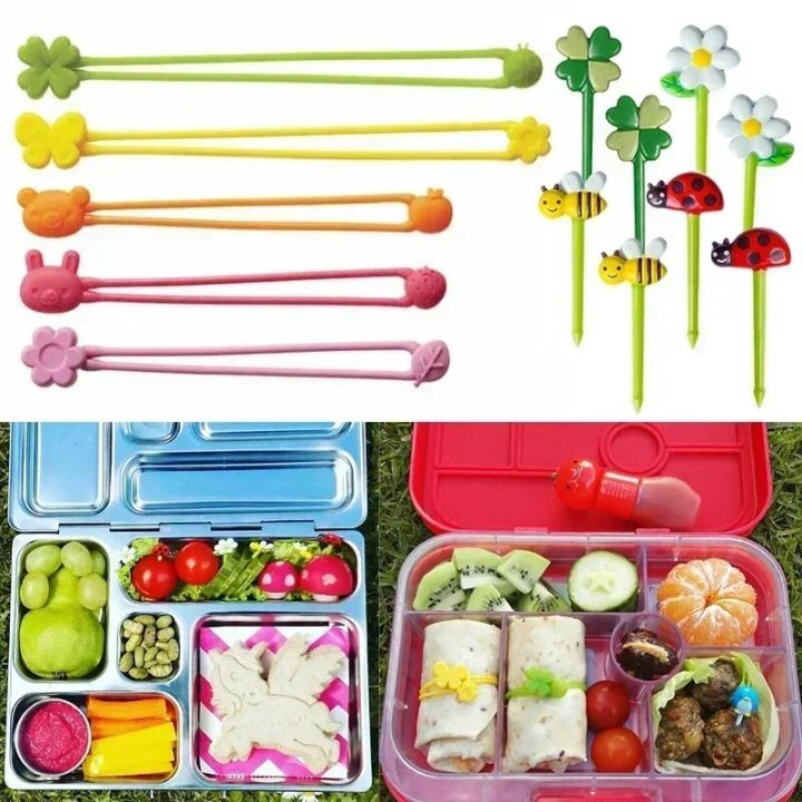 Lunch Bento Box Accessories Fruit Food Picks Silicone Cups Lunch Box ...