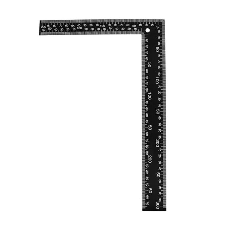Teacr 0-30cm 0-20cm Measug Range L Shaped Design Square Ruler Black ...