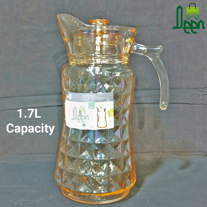 1.7L capacity Heavy Glass jug ,golden color jug-YZH-33HA | Daraz.com.bd