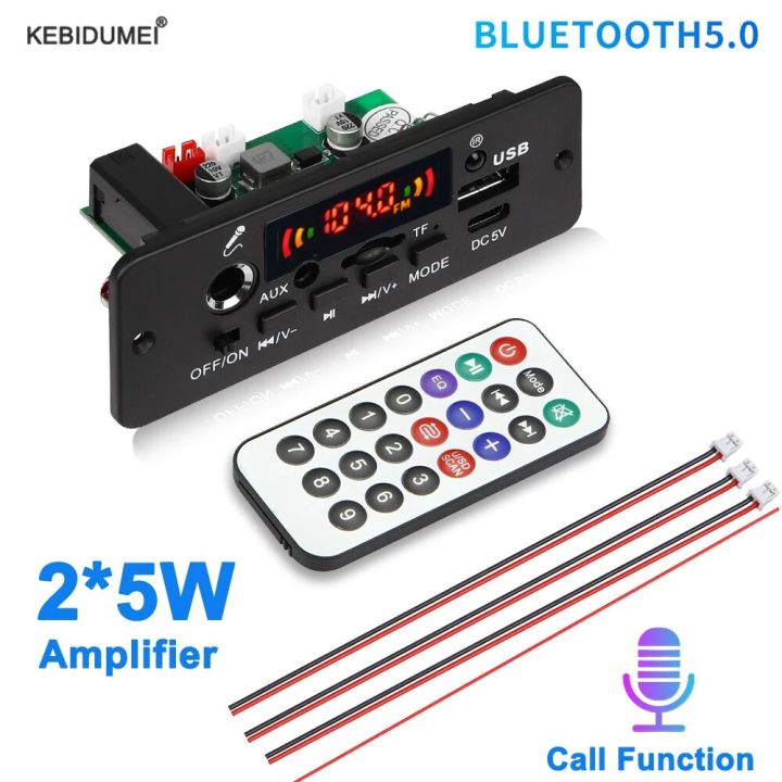 10W Amplifier MP3 Decoder Board Wireless Bluetooth 5.0 MP3 Player 5V Car FM Radio Module USB TF ...