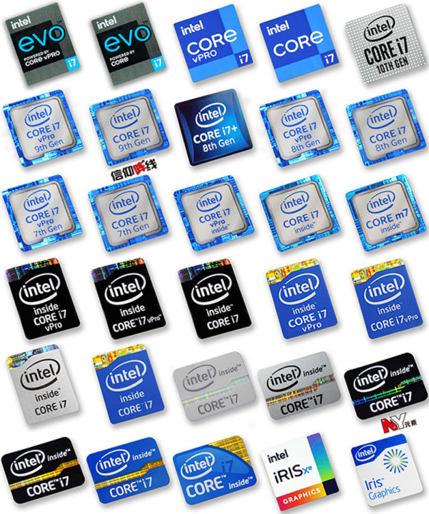 Original Core i7 3 4 5 6 7 8 9 10th Generation Laptop Desktop CPU Label ...