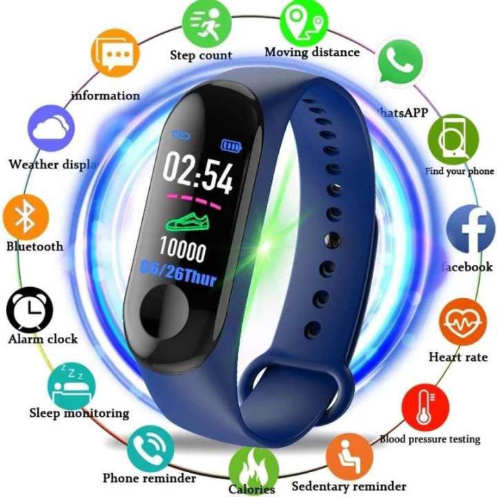 M3 Fitness Bracelet OLED Color Touch Screen Smart Wristband | Daraz.com.bd