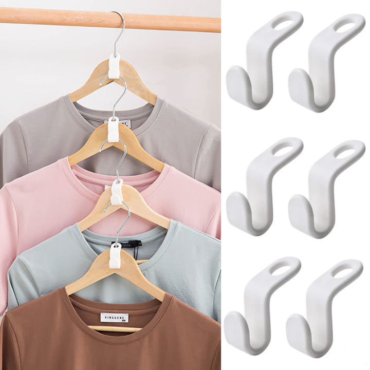 6pcs Connect Hooks Hanger Wardrobe Closet Connect Hooks Garment Rack ...