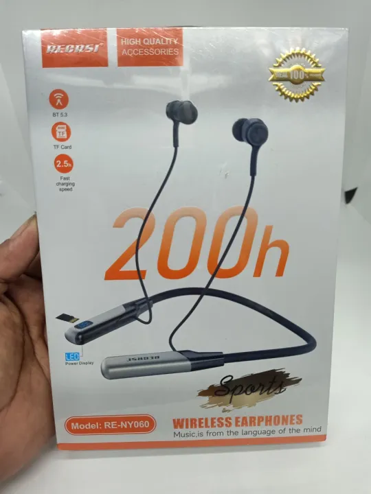 Original Regrsi Model: RE-NY060 Wireless Neckband 200h Long Battery ...