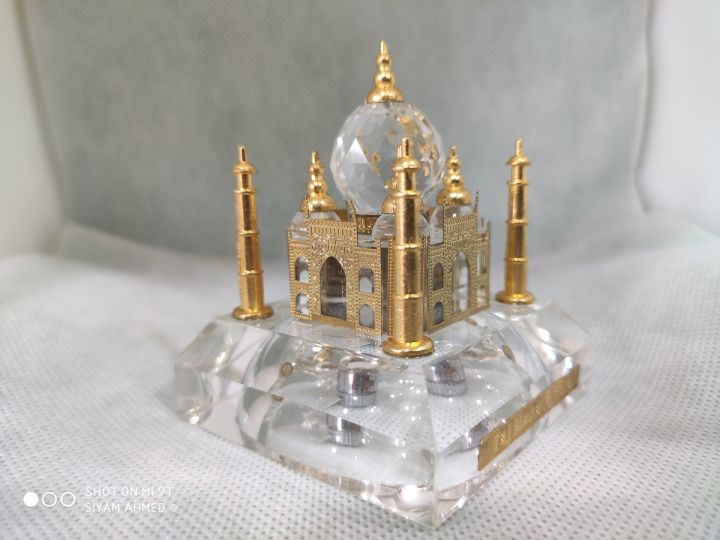 Crystal Glass Multicolor Lighting Tajmohol Cute Showpiece | Daraz.com.bd