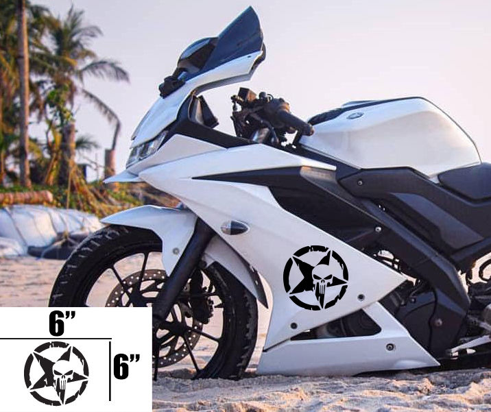 Bike Decal Sticker - Skull_Round Shape ( Waterproof & Premium quality ...