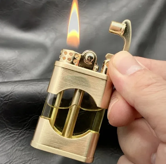 ZORRO Windproof Metal Kerosene Lighter Transparent Fuel Tank Creative ...
