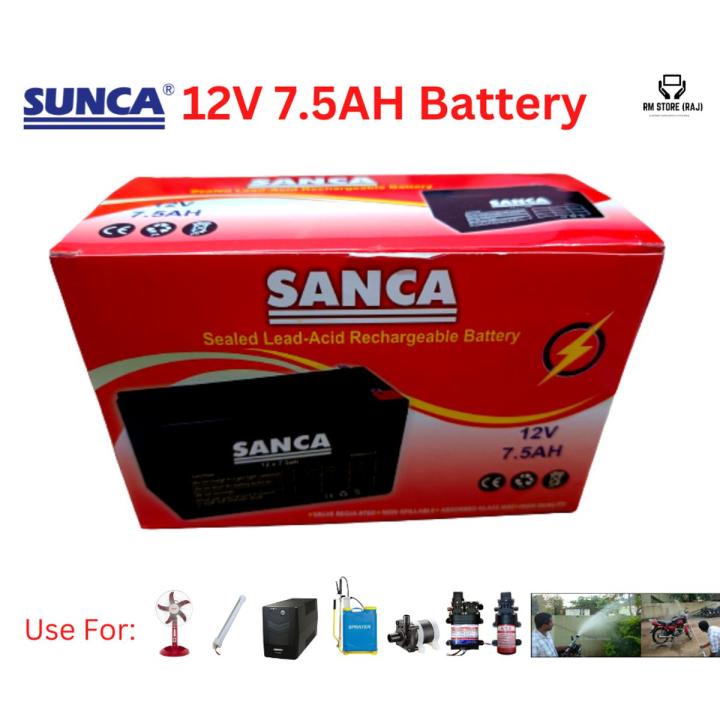 Sunca 12v 7.5Ah Battery -Sanca 12 Volt 7.5Ah Lead Acid Battery - 12 ...