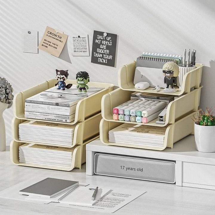 Simple Minimalism File Storage Tray Stackable Durable A4 File Rack ...