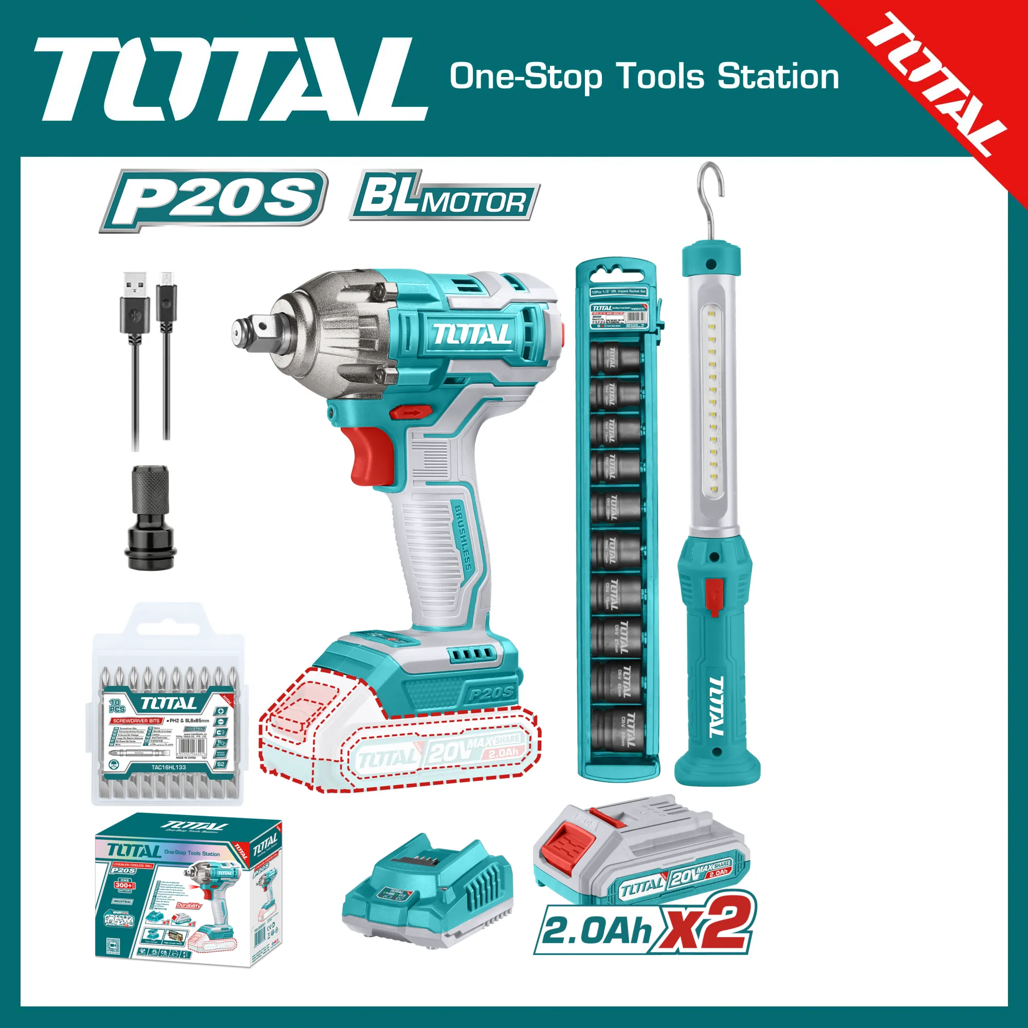 TOTAL TOSLI231004 Lithium-Ion cordless 2 Pcs combo kit - Your Local ...