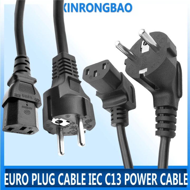 Euro Plug Cable IEC C13 Computer Power Cable Extension Cord 0.3m 1m 1 ...