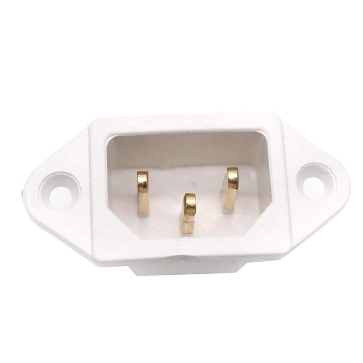 WHITE COLOR IEC C14 Plug Socket Panel Mount Plug Adapters Power ...