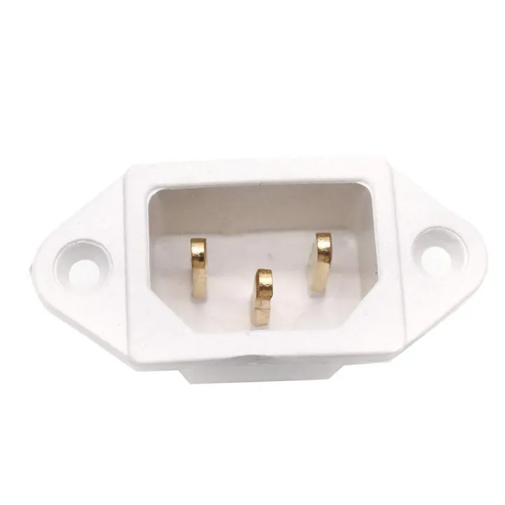 WHITE / BLACK IEC C14 Plug Socket Panel Mount Plug Adapters Power ...