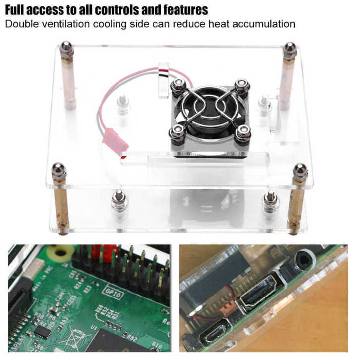 Transparent enclosure translucent cooling fan for Raspberry Pi 2 3 model B and B+ | Daraz.com.bd