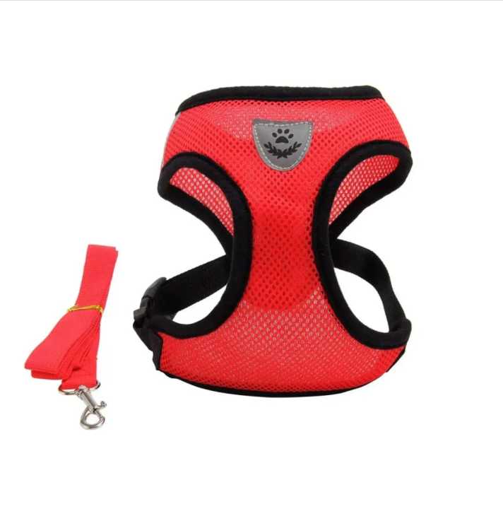 (S Size Red colour) Pet Cat/ Dog Harness Adjustable Design Nylon Strap ...