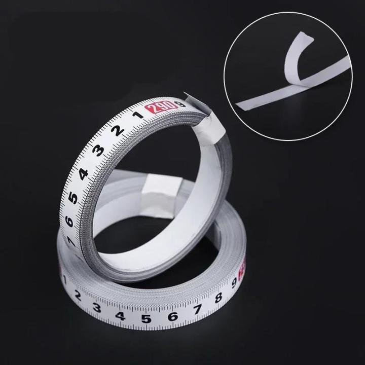 Cuttable Self-adhesive Scale Strip Stickers 10/12.5mm Width Metal Tape Measure Miter Track ...