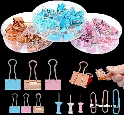 Stationery Set Paper Binder Swallowtail Clip Map Push Pins Paper Clips ...